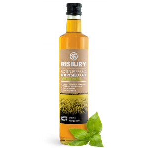 RISBURY COLD-PRESSED RAPESEED OIL WITH BASIL - 250ml | Risbury Rapeseed Oil